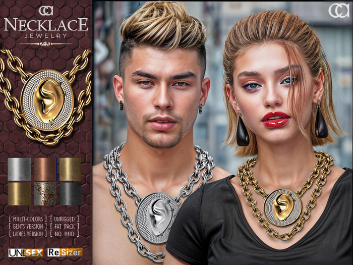 Second Life Marketplace - [CA] THE MR MRS GOLD NECKLACES